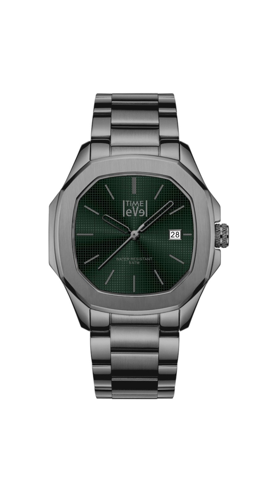Time Level Gunmetal Green Dial Watches - Men & Women